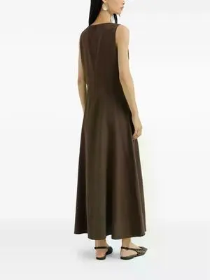 Brunello Cucinelli Virgin Wool Fluid Twill Flared Dress