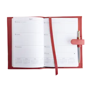 ROYCE NEW YORK 2026 Weekly Refillable Calendar Planner - Red