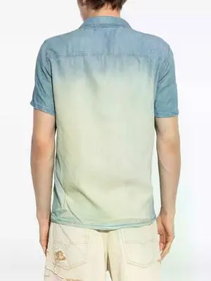DIESEL® Short-sleeve Shirt In Fluid Overdyed Denim