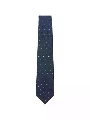 Corneliani Polka-dot Silk Tie - Blue