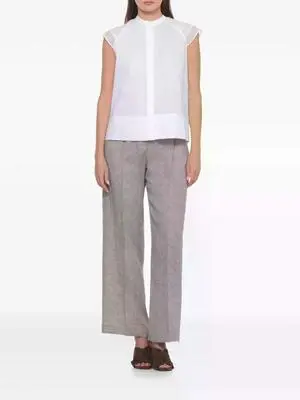 Peserico Sheer Panel Cap Sleeve Shirt