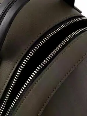 Armani Exchange Grained Leather Backpack With Logo Plaque