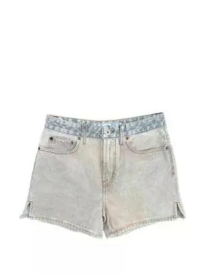 Off-White Marbled Effect Denim Shorts