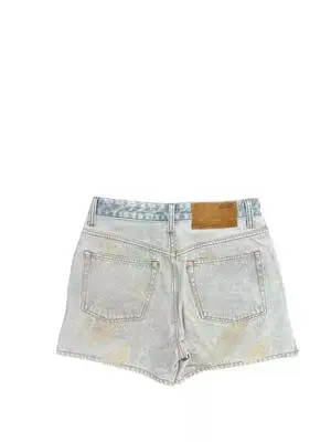 Off-White Marbled Effect Denim Shorts