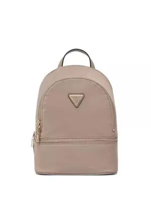 Guess Logo-plaque Zip-around Backpack - Neutrals