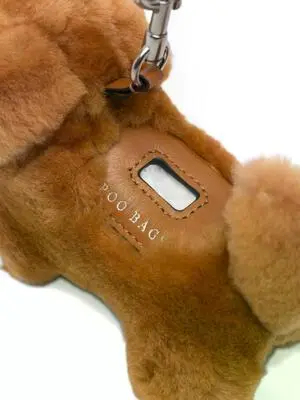 ANYA HINDMARCH Shearling Dog-shape Keyring