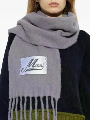 Marni Logo-patch Fringed Scarf
