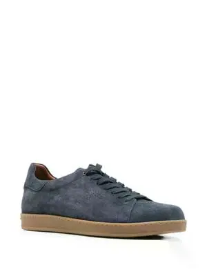 ALBERTO GOZZI Perforated Suede Lace-up Sneakers - Blue