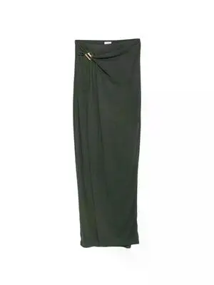 Nanushka Tozi Draped Hardware Maxi Skirt - Green