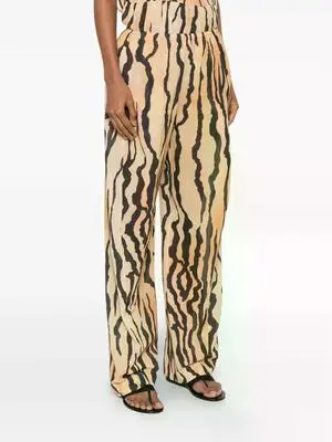 Nanushka Zoela Tiger-print Wide-leg Trousers
