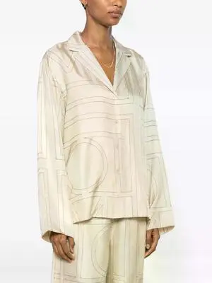 TOTEME Monogram Print Silk Shirt