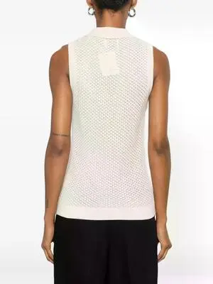 Gant Pointelle Knit Sleeveless Polo Shirt