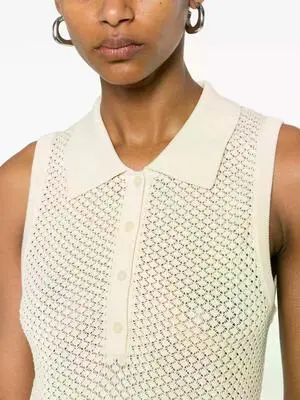 Gant Pointelle Knit Sleeveless Polo Shirt