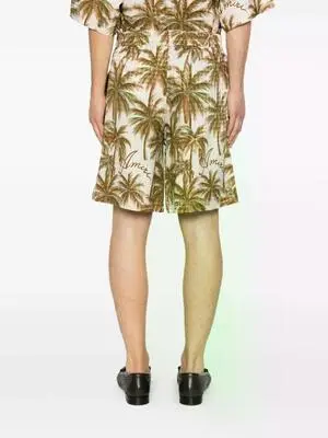 Amiri Logo Embroidered Palm Tree Print Shorts