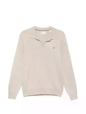 Gant Embroidered-logo T-shirt - Neutrals
