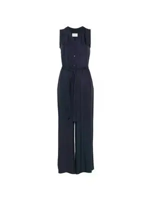 Gant Sleeveless Belted Jumpsuit With Wide Legs - Blue