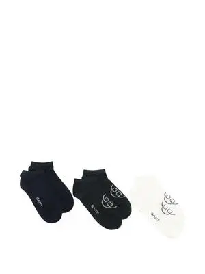 Gant Logo-print Ankle Socks Set Of Three