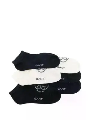 Gant Logo-print Ankle Socks Set Of Three
