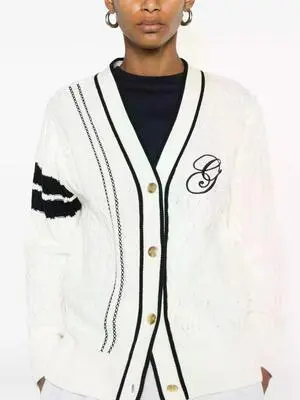 Gant Cable-knit Embroidered Cardigan