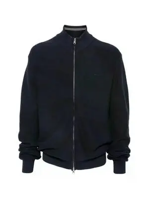 Gant Textured Zip-up Sweater - Blue