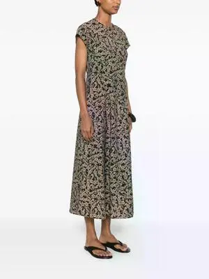 Marc O'polo Cap-sleeve Floral Print Dress