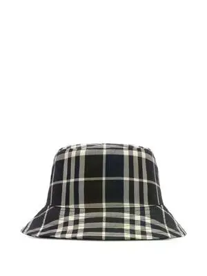 Burberry Check Cotton Bucket Hat - Black