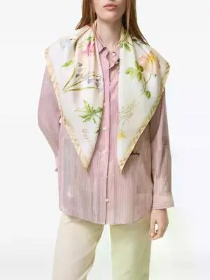 Burberry Blooms Of Britain Silk Scarf - Neutrals