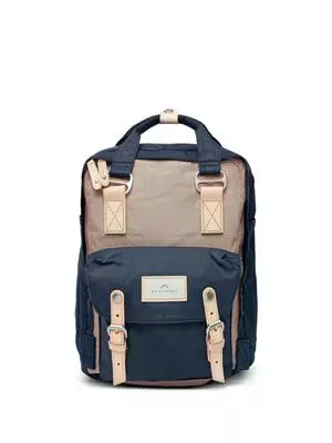 DOUGHNUT Macaroon Leather-trim Buckled Backpack - Blue