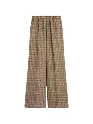 Max Mara Monogram Silk Trousers - Brown