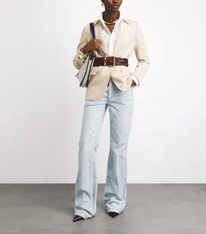 Etro Woven Leather Belt With Coin Buckle