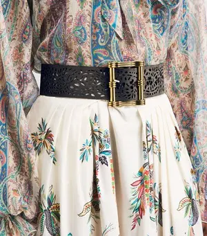 Etro Reversible Laser-cut Leather Belt