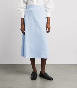 EMILIA WICKSTEAD Wilder Denim Midi Skirt