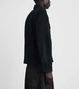 Rag & Bone Suede Trucker Jacket - Navy