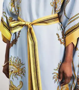 La DoubleJ Printed Silk Kaftan Maxi Dress