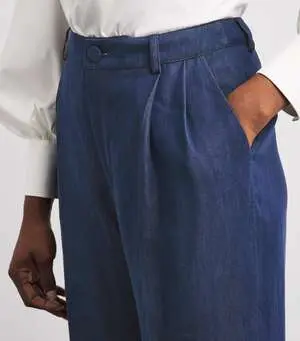 Huishan Zhang Chambray Wide-leg Trousers
