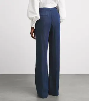 Huishan Zhang Chambray Wide-leg Trousers