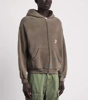 CHERRY LOS ANGELES Distressed Zip-up Hoodie