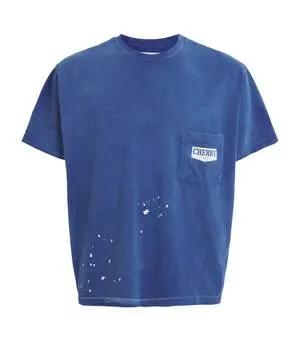 CHERRY LOS ANGELES Chevron-stitch Logo T-shirt - Navy