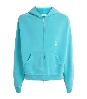 CHERRY LOS ANGELES Western Athletic Zip-up Hoodie - Turquoise
