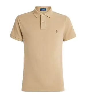 Polo Ralph Lauren Cotton Mesh Slim Fit Polo Shirt With Signature Pony Logo - Brown
