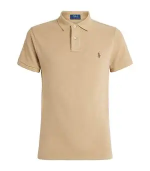 Polo Ralph Lauren Cotton Mesh Slim Fit Polo Shirt With Signature Pony Logo - Brown