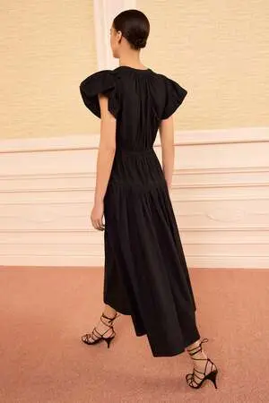 Ulla Johnson Marin Cotton Poplin Midi Dress - Noir