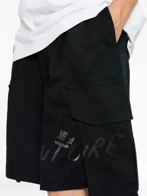 Comme Des Garçons Slogan Print Cargo Shorts