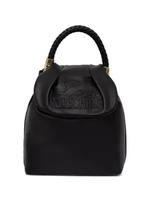 Moschino Logo-embossed Braided-handle Backpack
