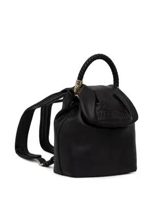 Moschino Logo-embossed Braided-handle Backpack