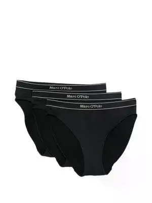 Marc O'polo Logo-waistband Ribbed Briefs - Black