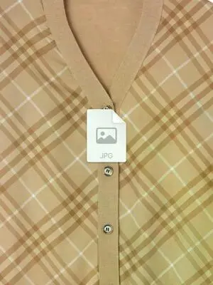 Burberry Check Panel Wool Silk Cardigan