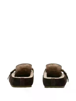 Burberry Check Shearling Urchin Clogs
