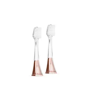 SUPERSMILE Zina45 Sonic Pulse Toothbrush Chrome Replacement Heads 2 Pack - Gold