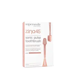 SUPERSMILE Zina45 Sonic Pulse Toothbrush Chrome Replacement Heads 2 Pack - Gold